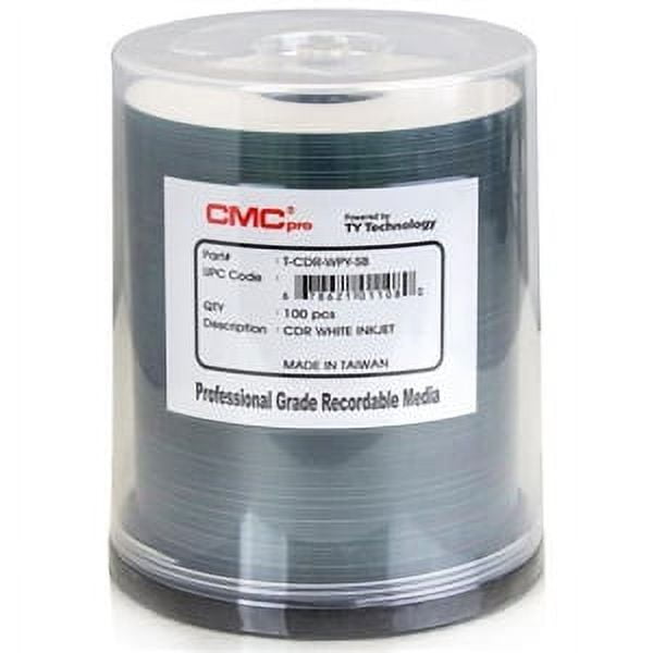 CMC Pro Taiyo Yuden (TCDR-WPY-SB) 52X CD-R White Inkjet Printable Media ...