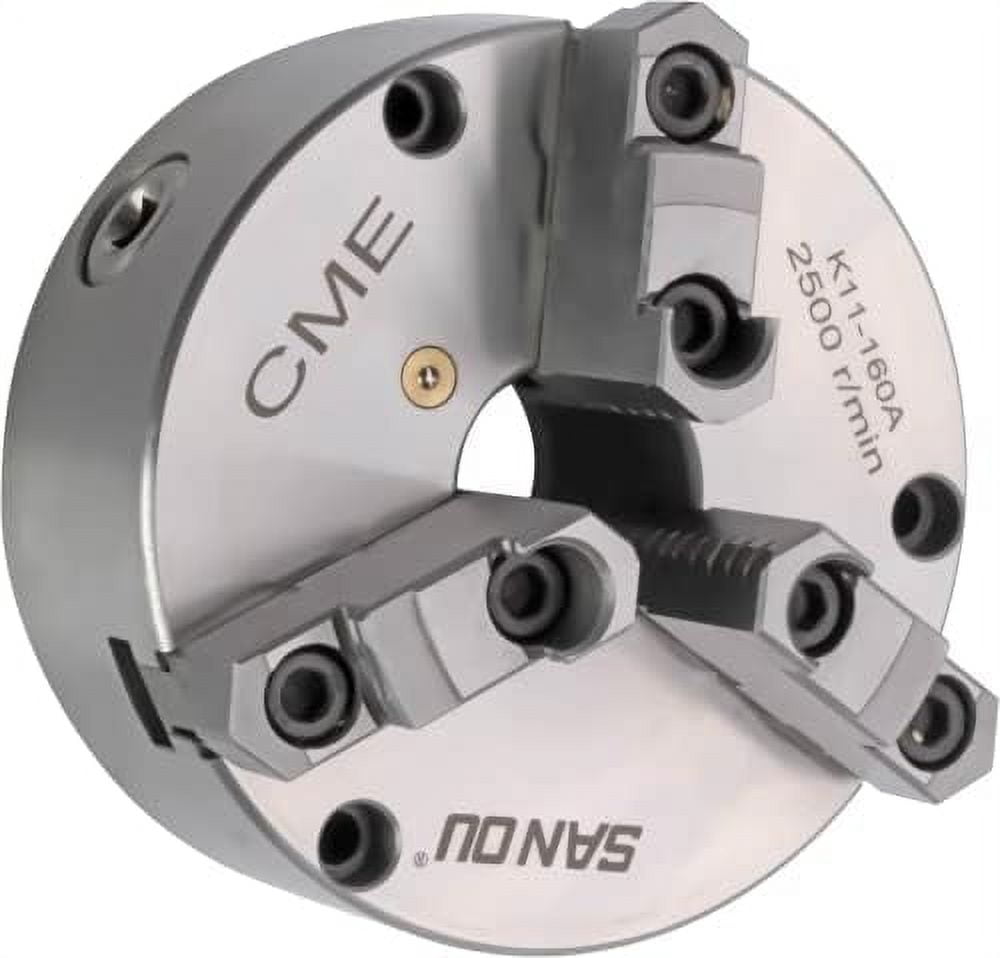 CME 6" 3-Jaw Self-Centering (Scroll) Lathe Chuck, Front Mount, Two-Piece Reversible Jaws ...