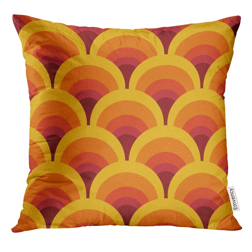 CMFUN 1970S Geometric Vintage Retro 60S 1960S Popart Pillow Case 16x16 ...