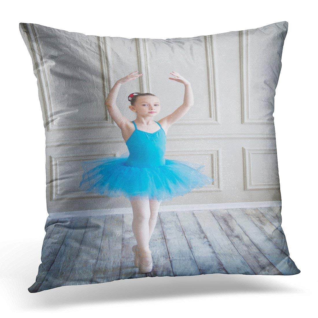 CMFUN Adorable Ballerina Posing in Blue Tutu Ballet Pillow Case Pillow ...