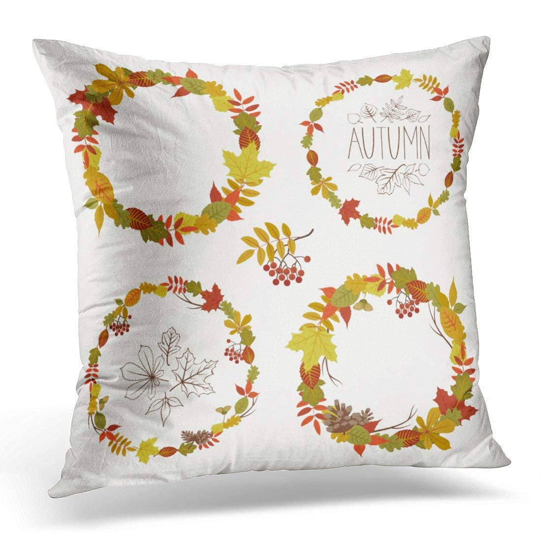 CMFUN Autumn Leaves Round Frames Collection Fall Circle Shaped with ...