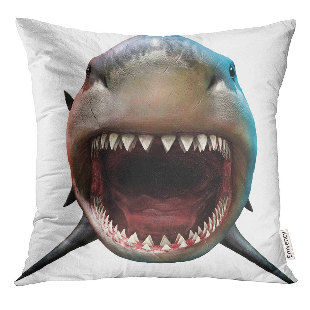 CMFUN Bite Shark Biting 3D Front Teeth Megalodon Attacking Pillow Case ...