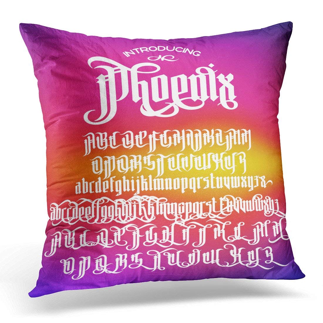 CMFUN Black Calligraphy Phoenix Modern Gothic Style Letters with ...