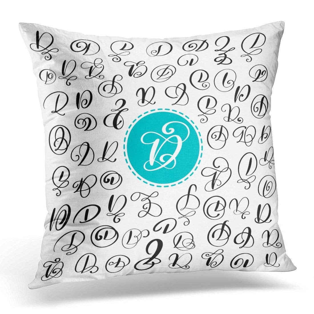 CMFUN Black of Modern Calligraphy Letter D Script Written with Ink ...