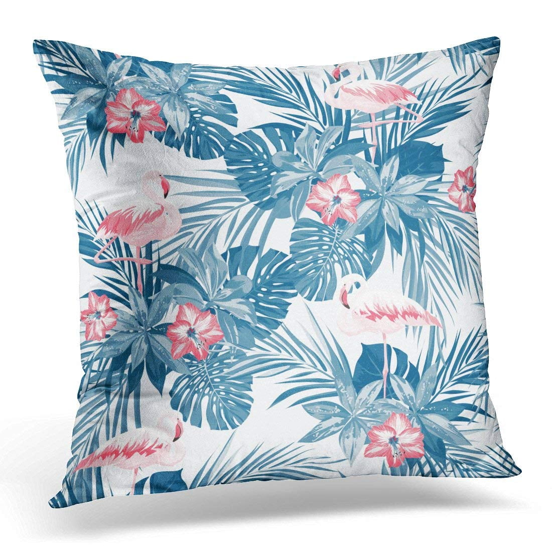 CMFUN Blue Baby Indigo Tropical Summer with Flamingo Birds and Exotic ...