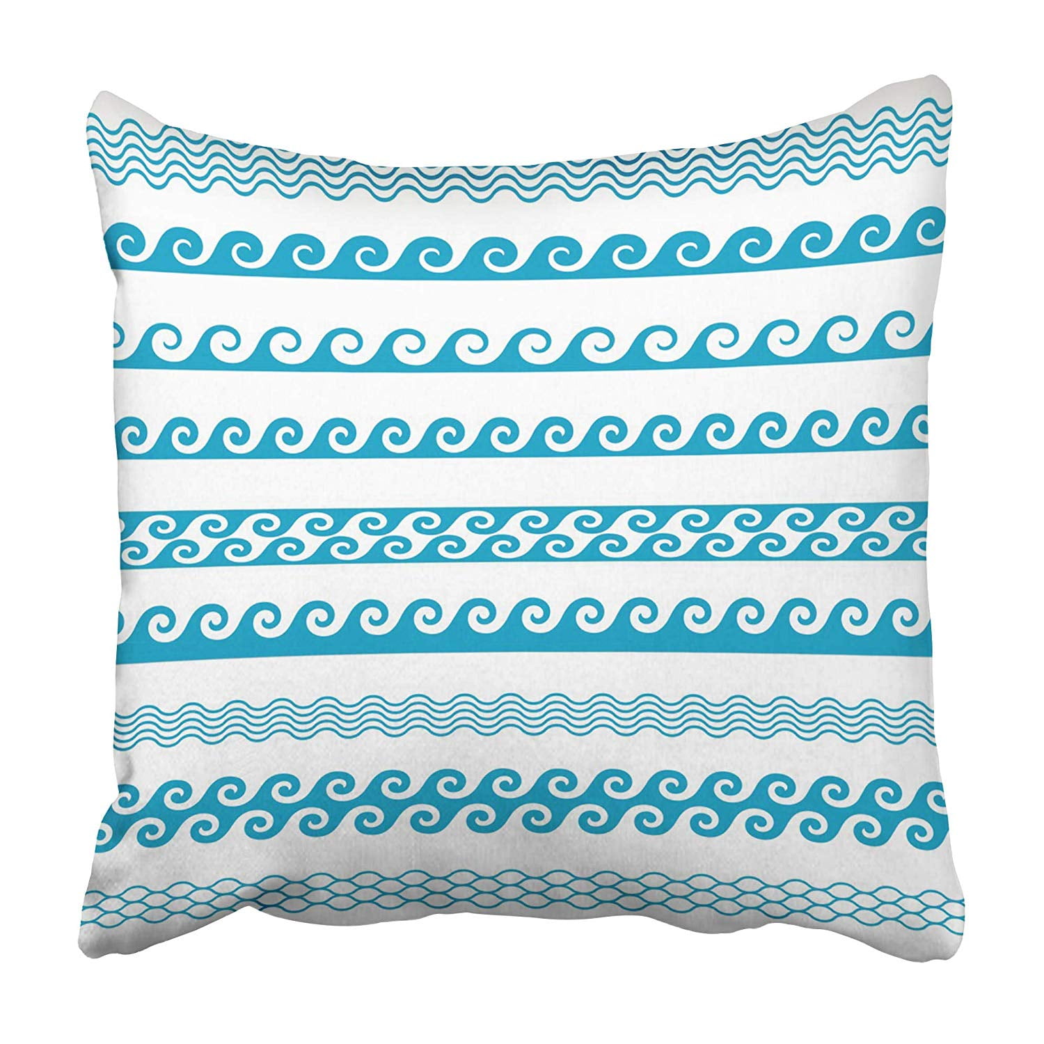 CMFUN Blue Greek Wave Line Pattern Borders Water Marine Nautical Sea ...