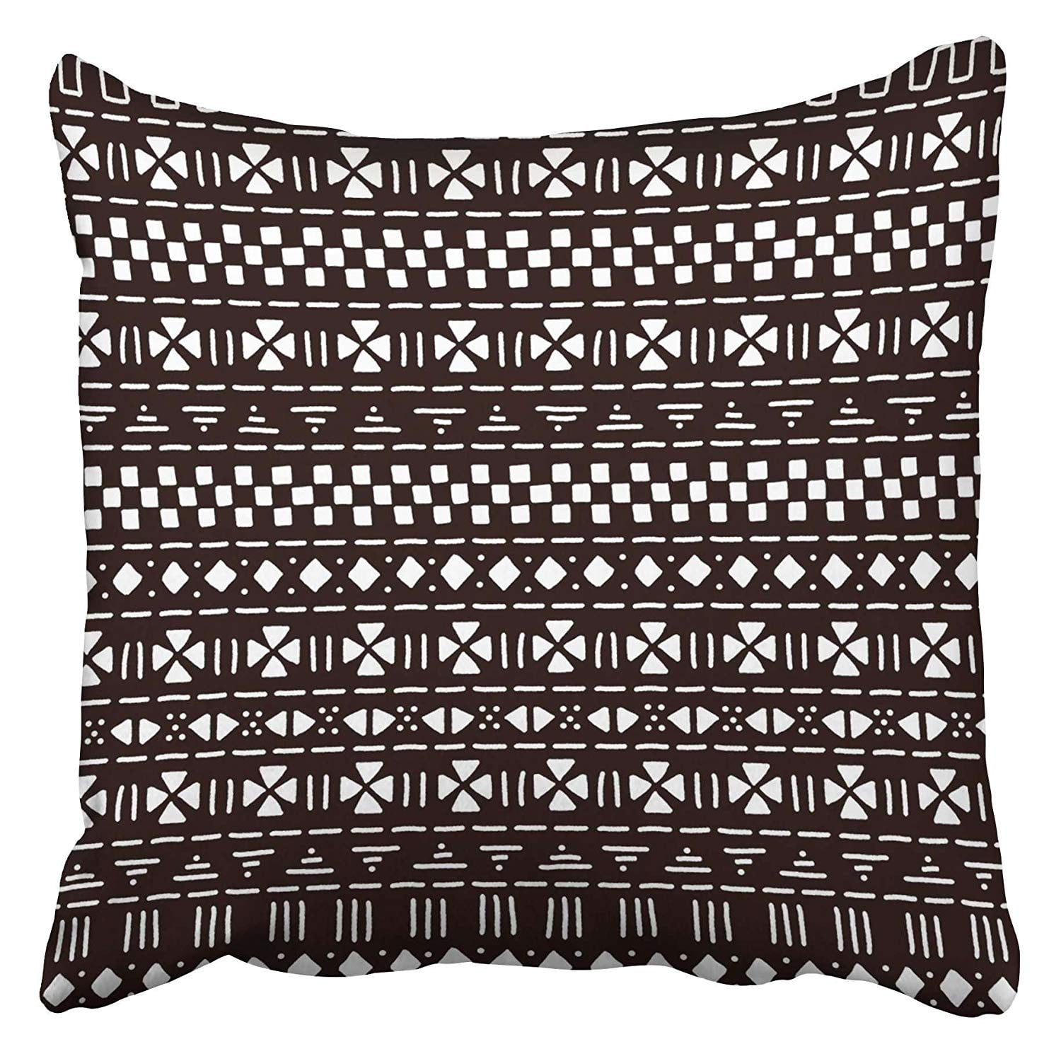 CMFUN Brown Abstract Black and White Striped Traditional African ...