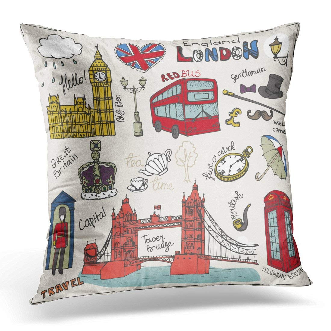 CMFUN London Landmark Symbols Lettering Doodle Sketchy Famous ...