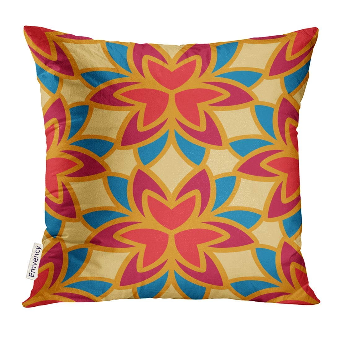 CMFUN Morrocan Floral Design Oriental with Abstract Flowers Hexagonal ...