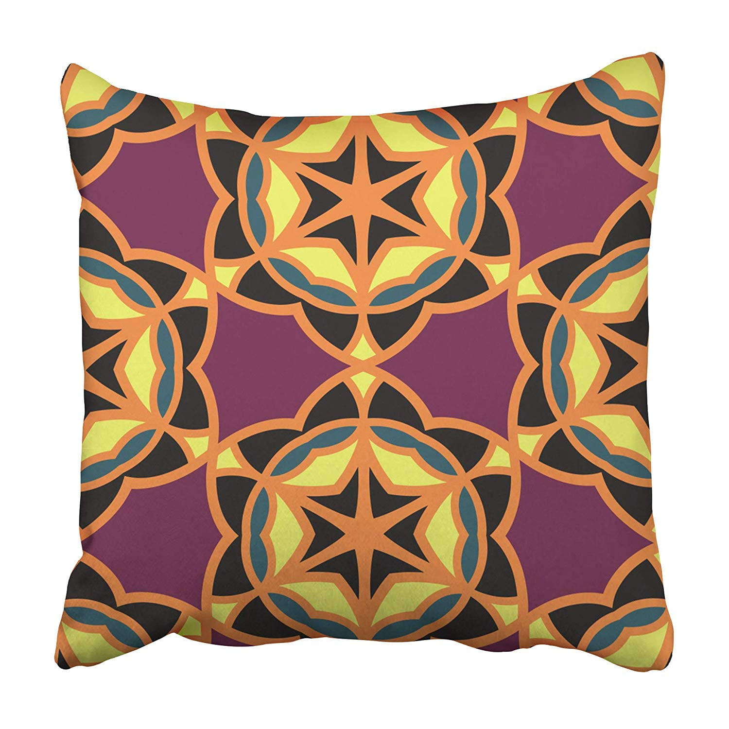 CMFUN Morrocan Floral Oriental with Abstract Flowers Hexagonal Trefoil ...