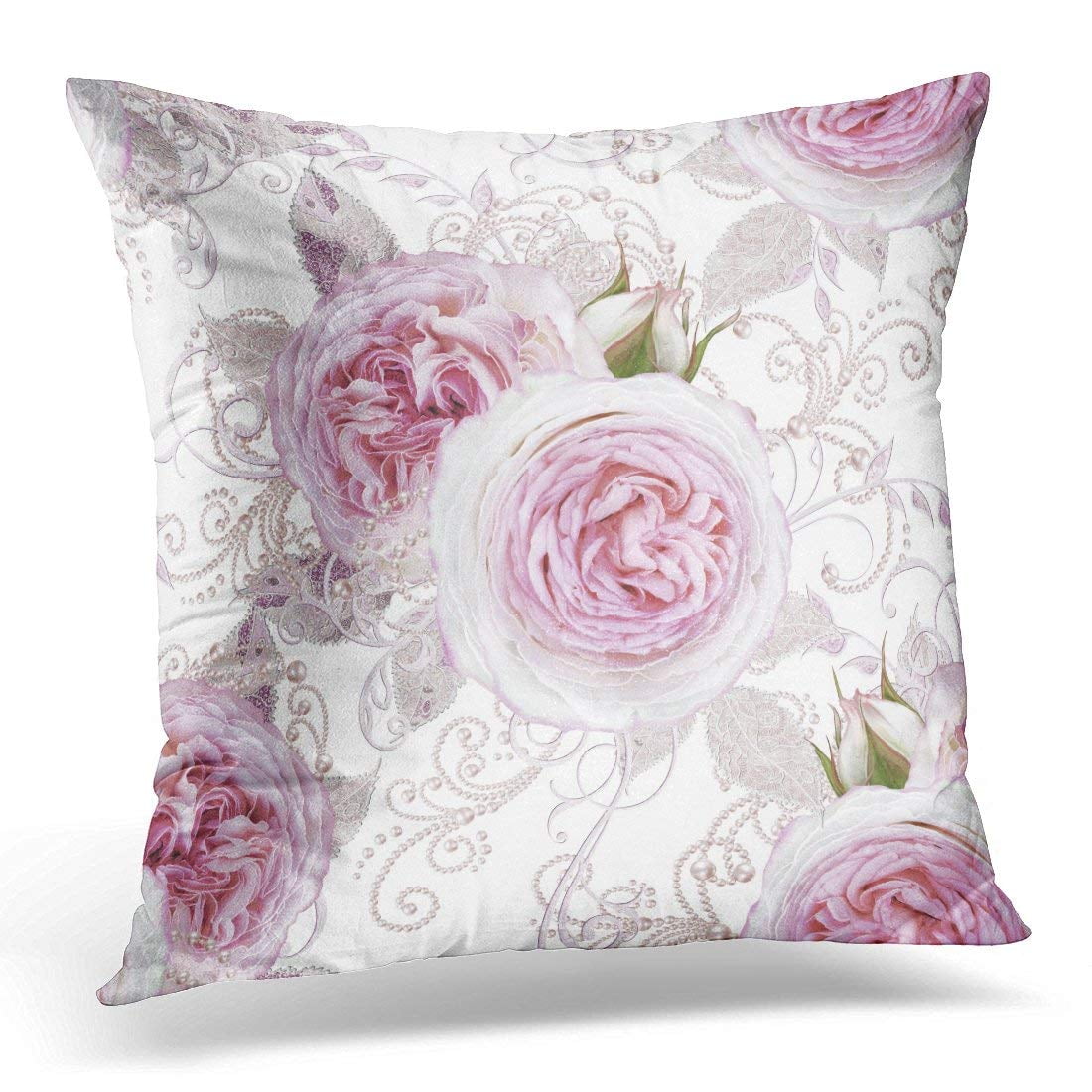 CMFUN Paisley Delicate Silver Leaves Made of Thin Lace and Pearls ...