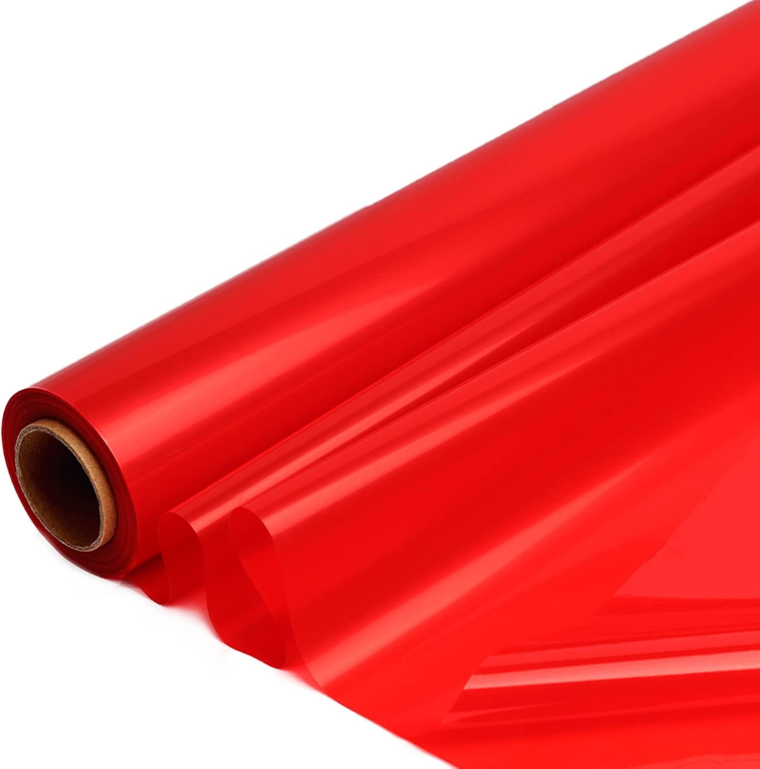 CMFYHM Red Cellophane Wrap Roll, 34 Inches Wide, Translucent Gift ...