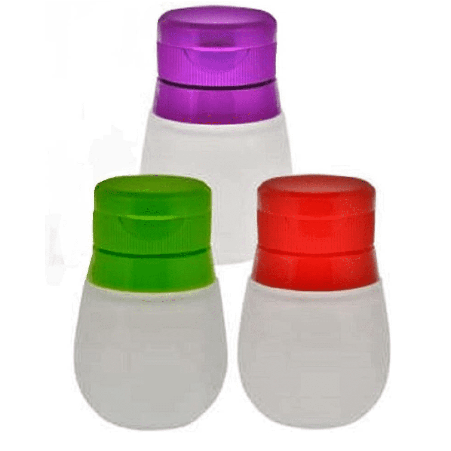 Silicone Travel Condiment Bottles, 3 Count, Flip Top Lids, For Lunch ...