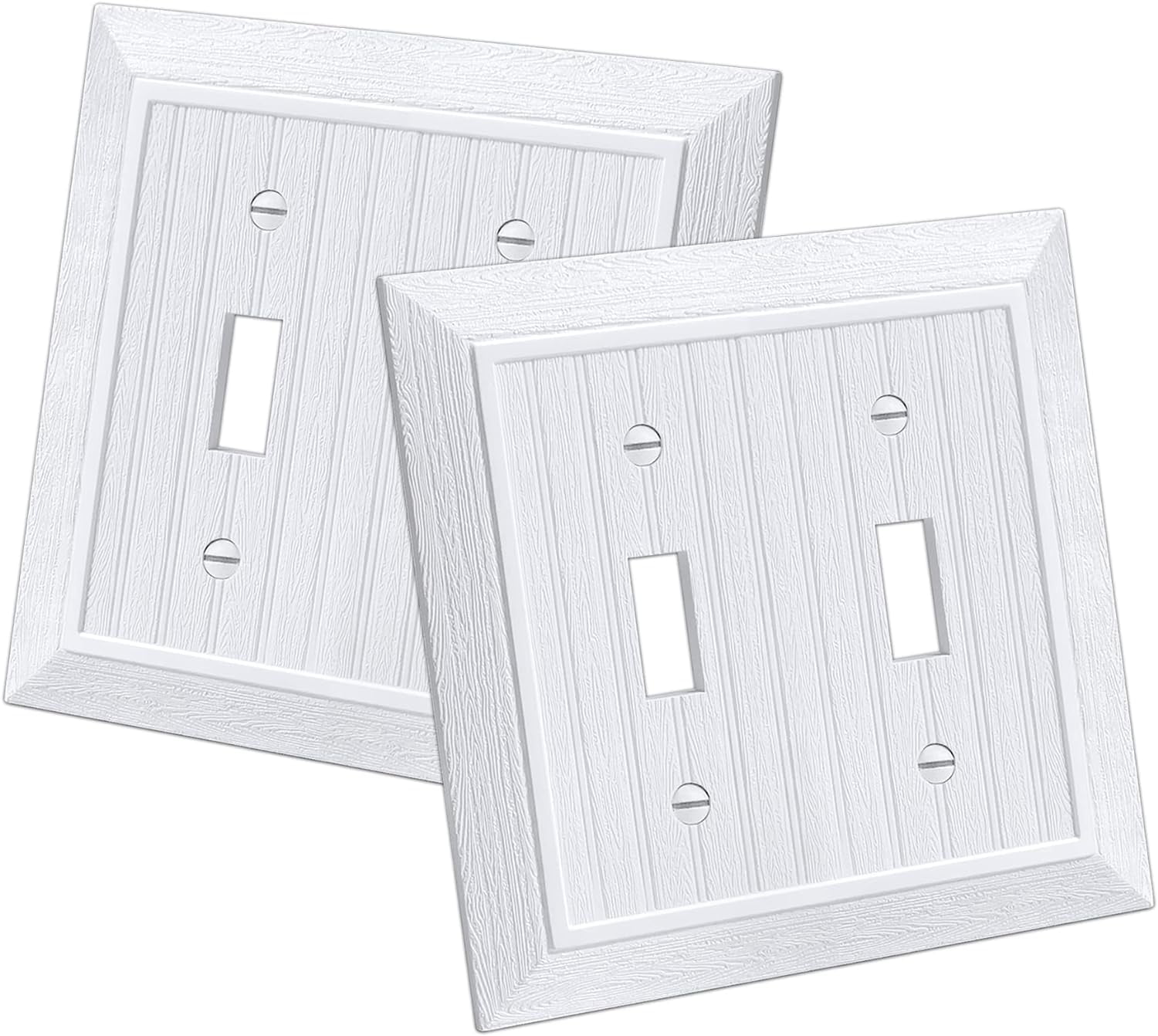 CML Classic Double Toggle Light Switch Wall Plate, 2-Gang Beadboard ...