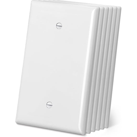 CML Oversized Blank Wall Plate, 6 Pack Jumbo Blank Outlet Covers, 1 ...