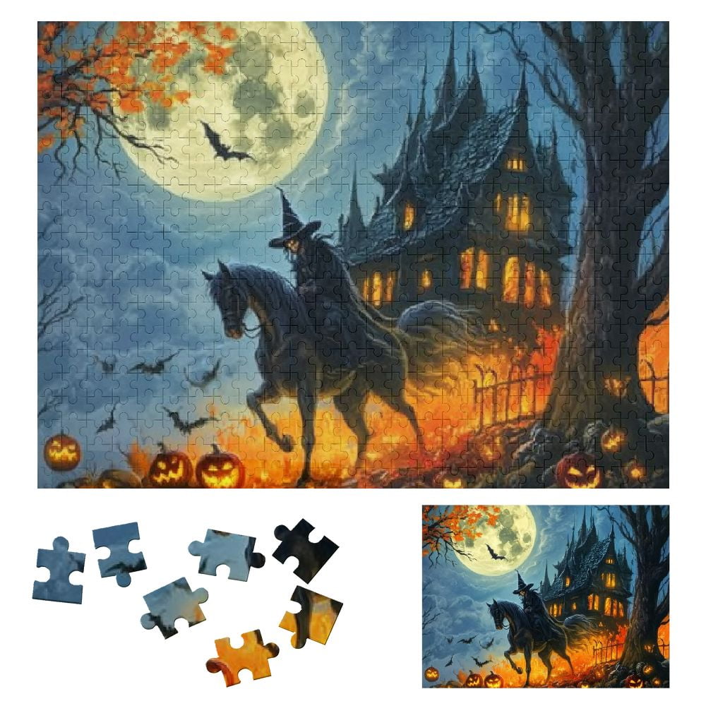 CMMY Horror Halloween Holiday Puzzle for Adults, Fall Scary Haunted ...