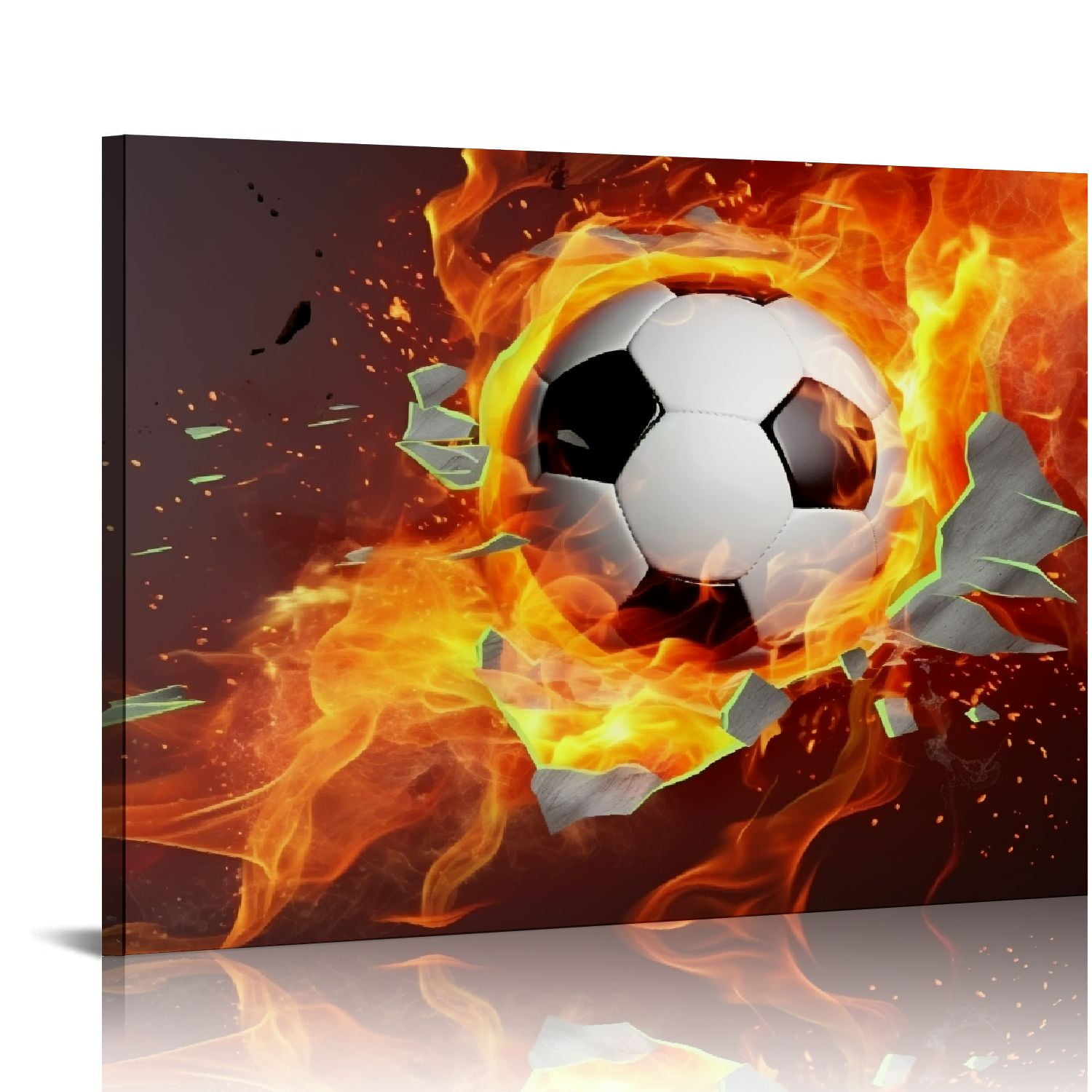CMMY Soccer Wall Stickers Soccer Wall for Boys Bedroom Decor Broken ...