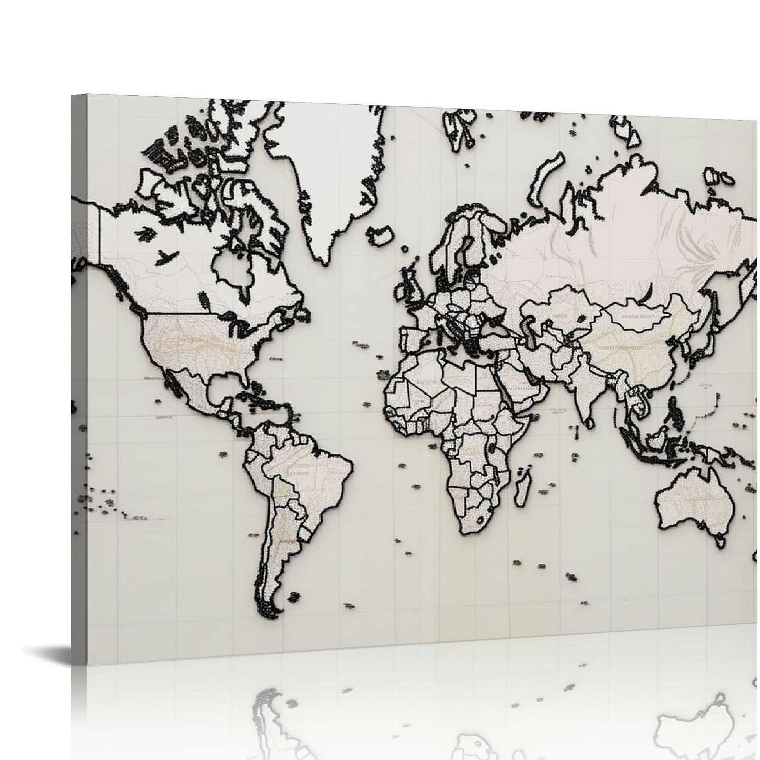 CMMY Sylvie Vintage World Map Framed Canvas Wall Art by The Creative ...