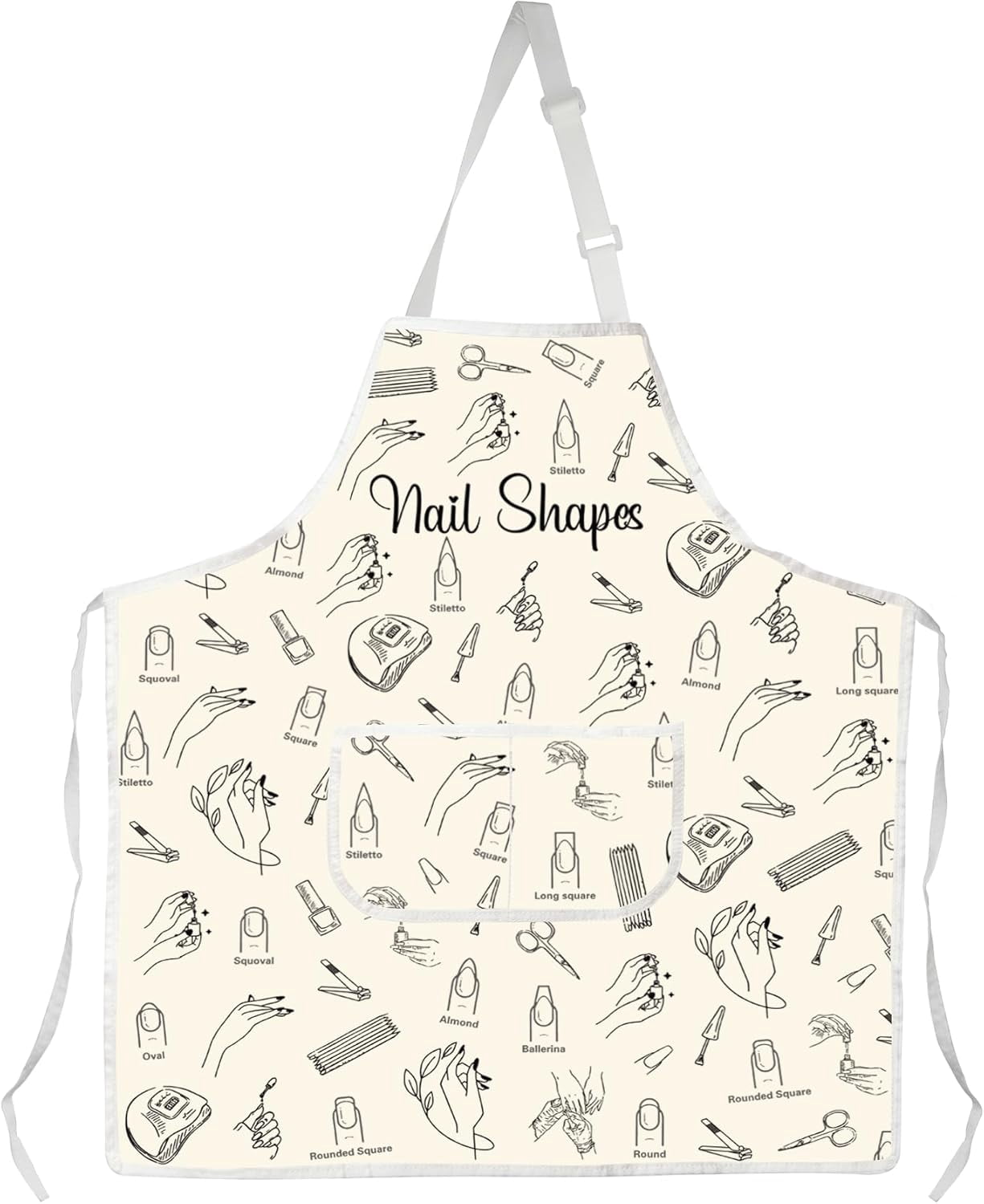 CMNIM Nail Technician Gift Funny Nail Art Apron With Pockets Adjustable ...