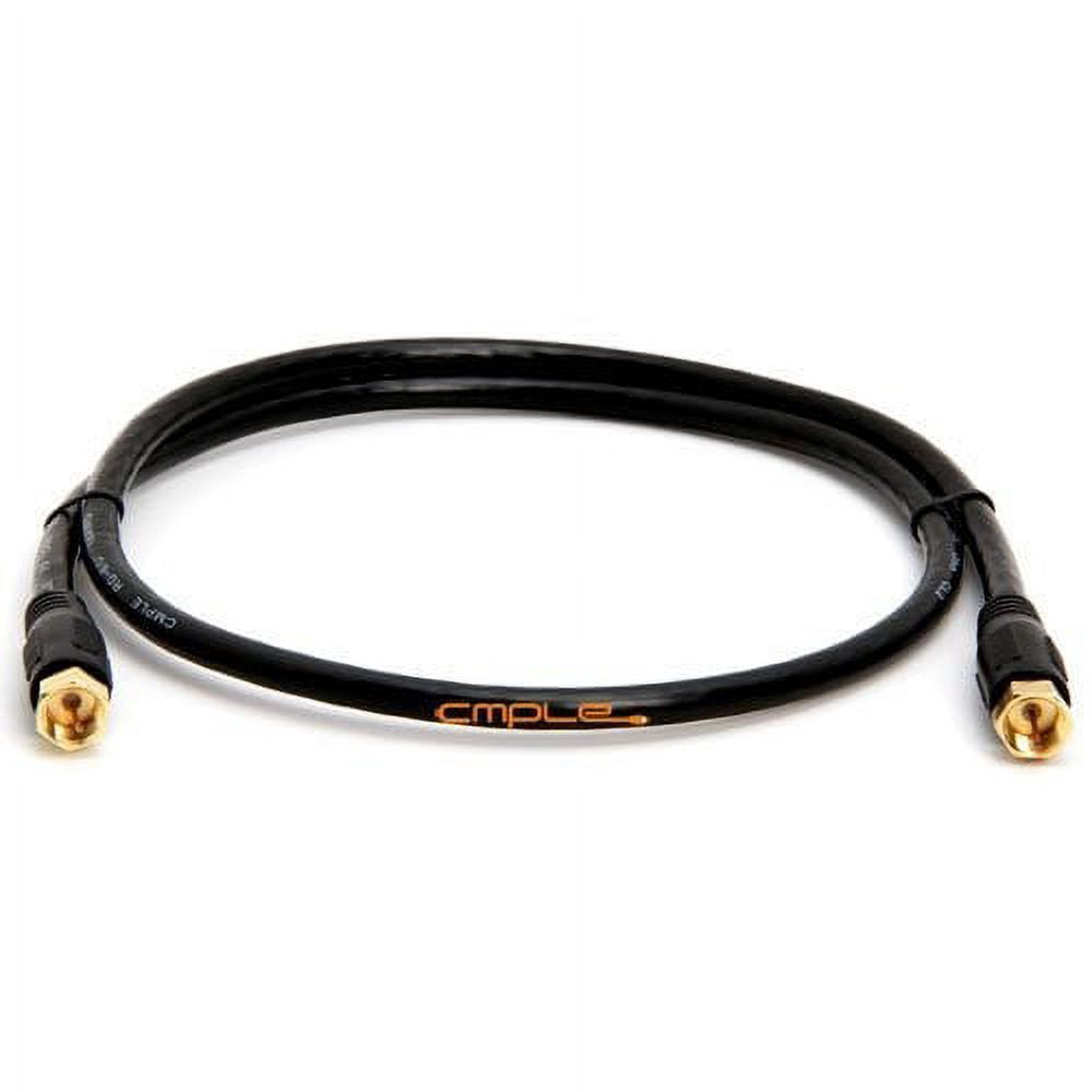 CMPLE 371-N RG6 F Type Coaxial 18AWG CL2 Rated 75Ohm Cable- 6ft Black ...