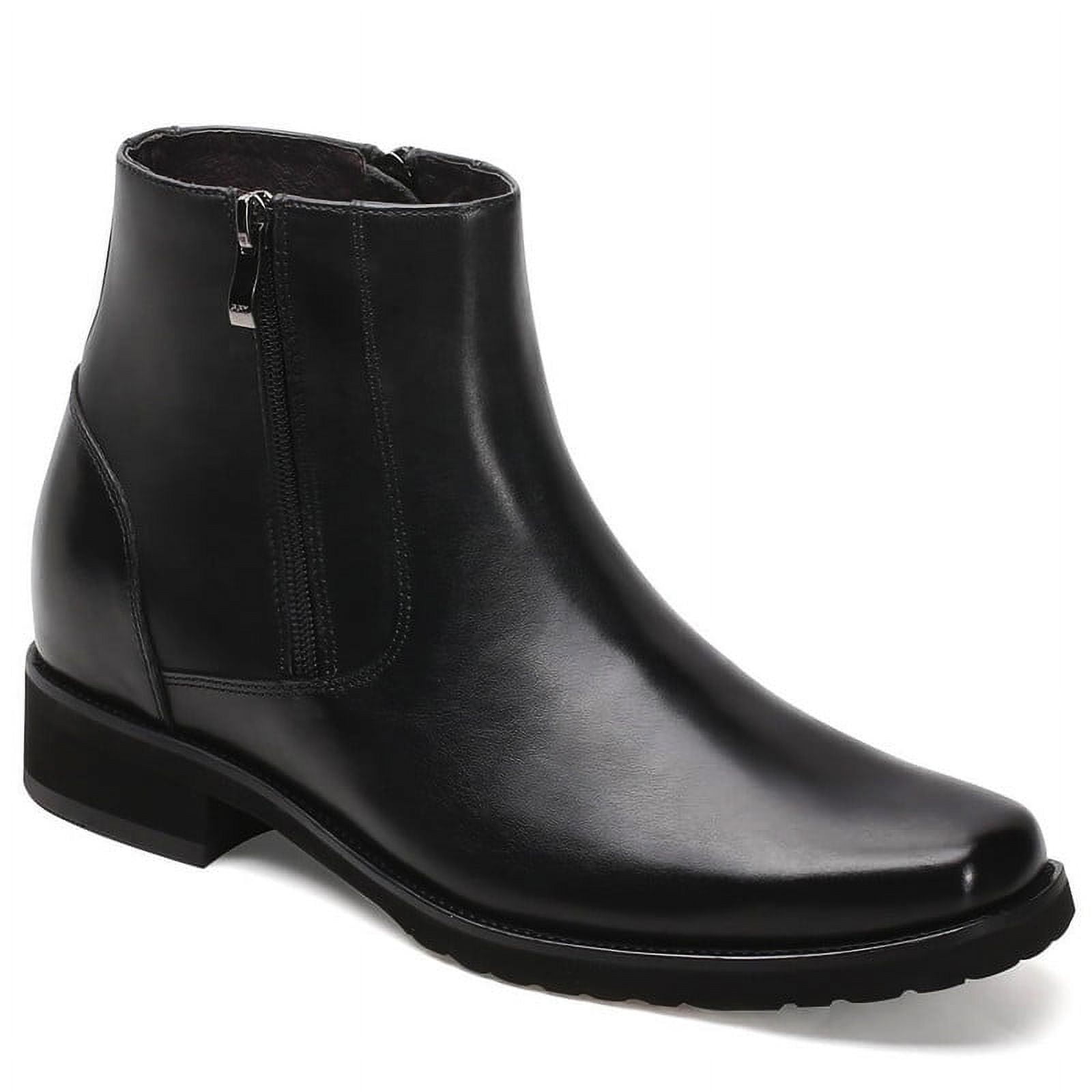 CMR CHAMARIPA Elevator Boots For Men Black Leather With Side Zipper ...