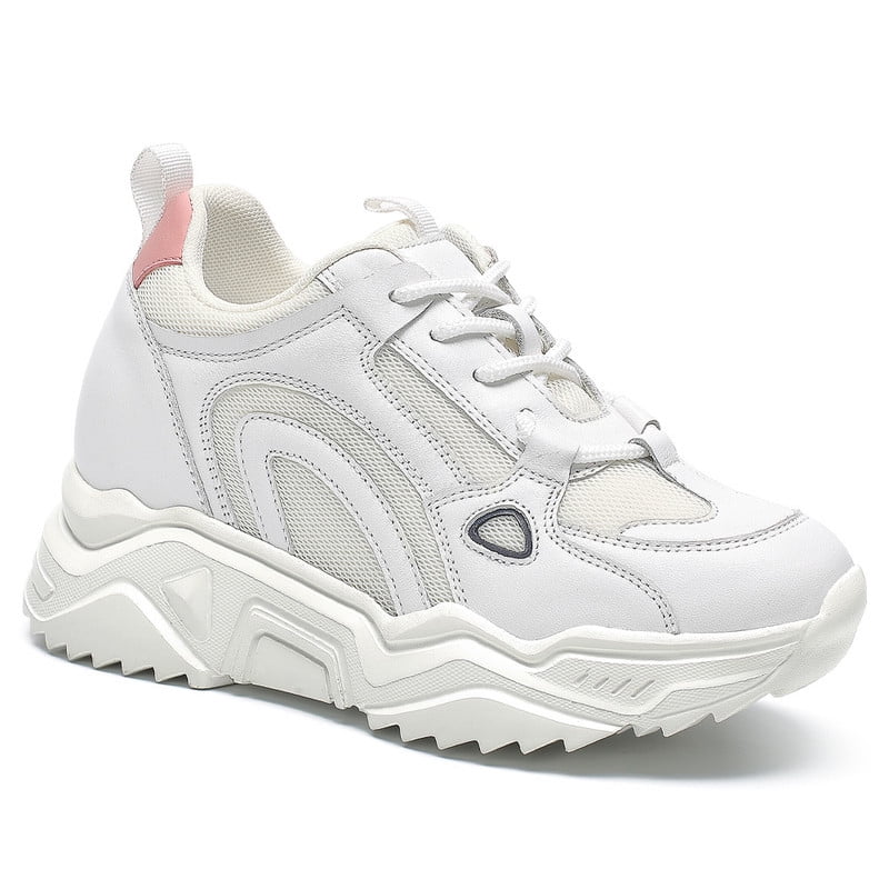 CMR CHAMARIPA Elevator Sneakers For Women - White Breathable Cowhide ...