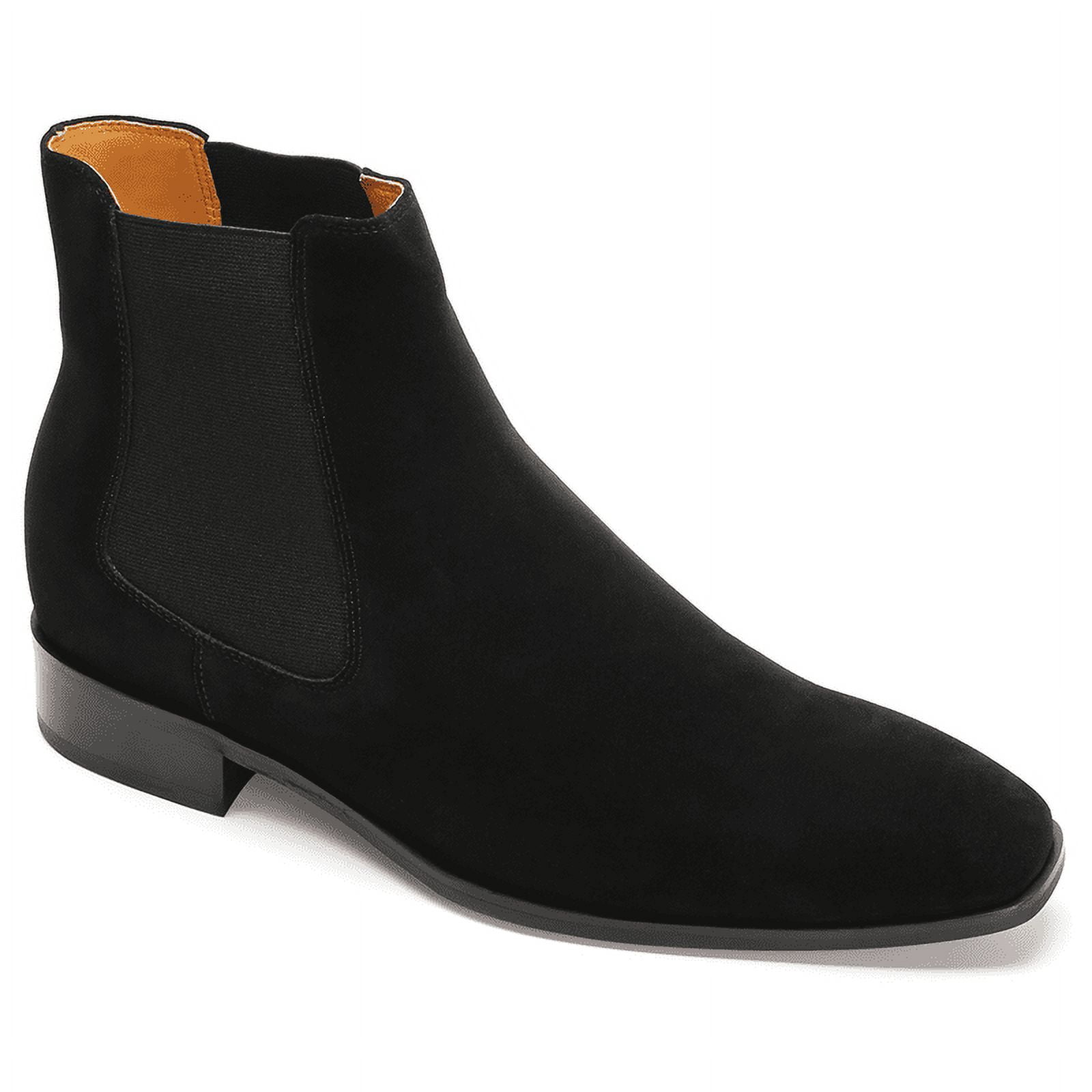 CMR CHAMARIPA Men's Elevator Shoes Tall Men Shoes Black Suede Boots 7CM ...