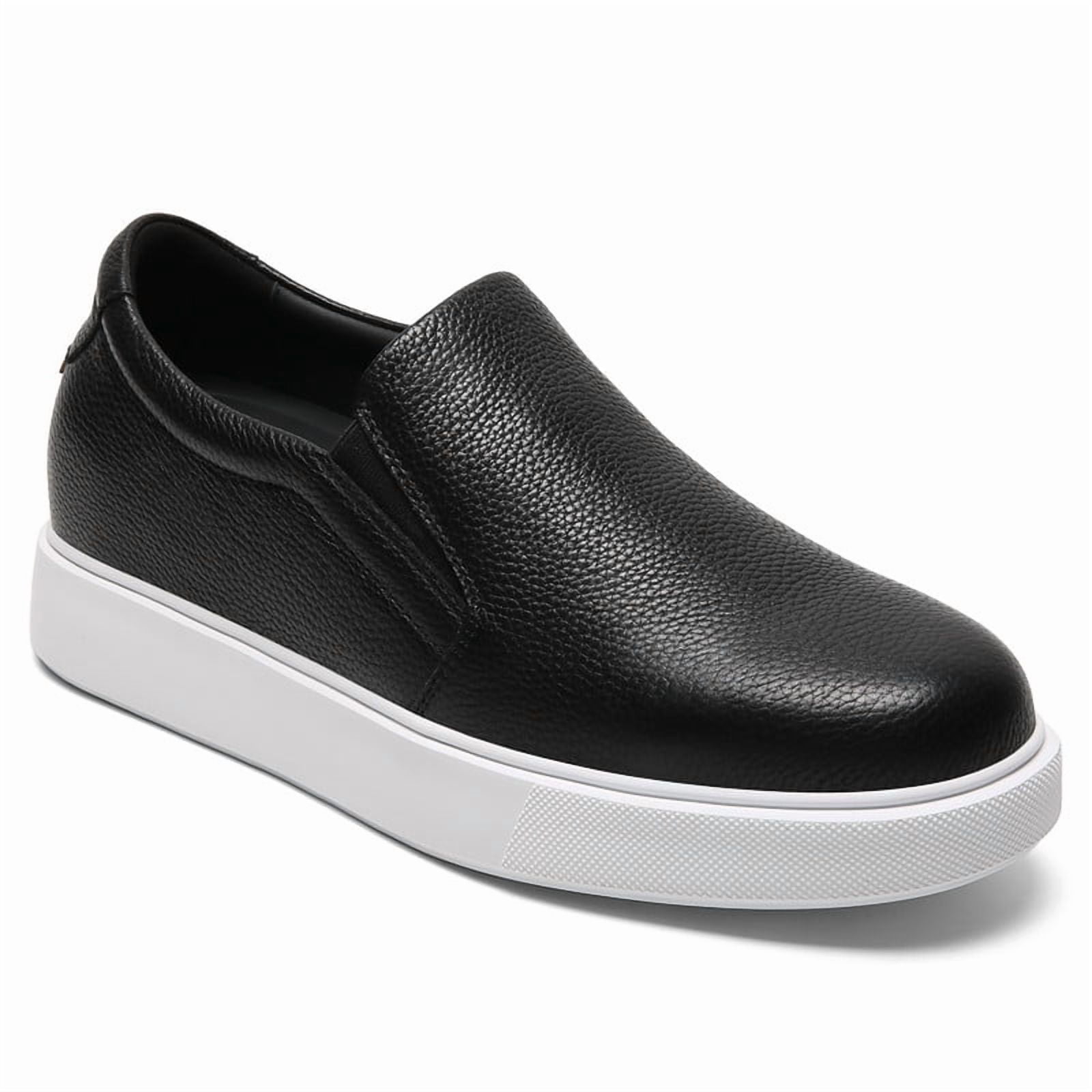 CMR CHAMARIPA Men's Height Increasing Loafers - Black Leather Slip-On ...