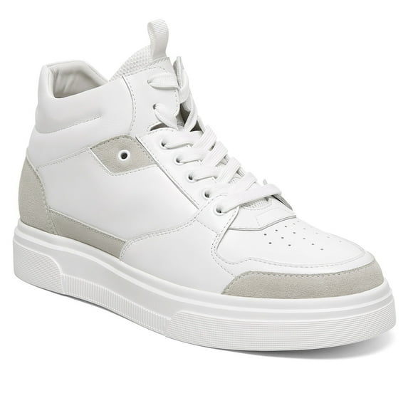 CMR CHAMARIPA Men's Shoes With Higher Heels | White Leather High-Top ...