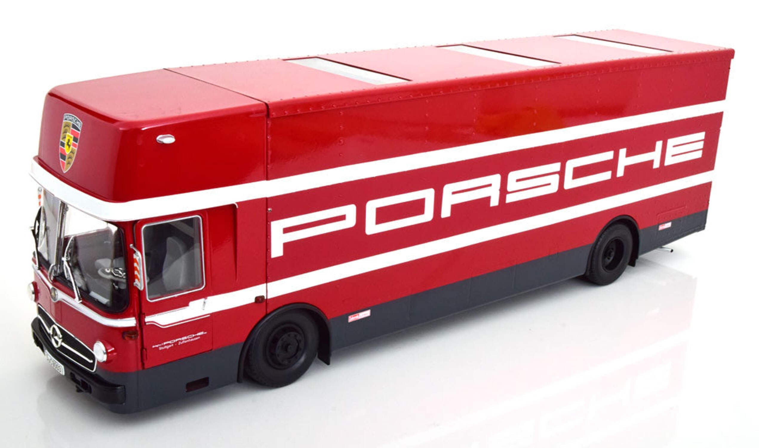 CMR Mercedes O317 Porsche Race Car Transporter Red 1:18 - Walmart.com