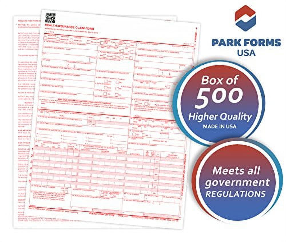 RuXuGe HCFA 1500 Insurance Claim Forms, 500 Sheets - Walmart.com