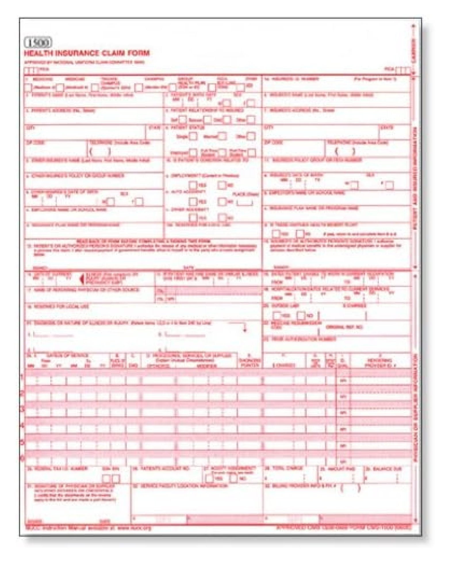 CMS 1500 / Hcfa 1500 Medical Billing Forms (1000 Sheets) - Walmart.com