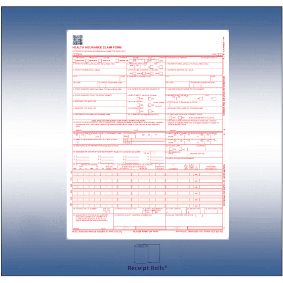 CMS 1500 Insurance Claim Forms - HCFA 1500 (version 2/12) 2,500 Sheets - Walmart.com