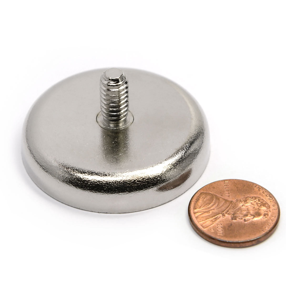 CMS Magnetics 112lbs 1.57"x0.32" Neodymium Cup Magnet with Male Thread ...