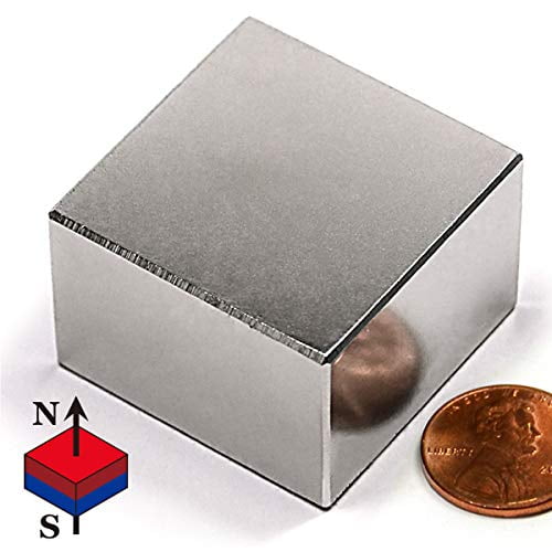 CMS Magnetics® N45 Neodymium Magnet 1-1/2" x 1-1/2" x 1" Block, 1-Count ...