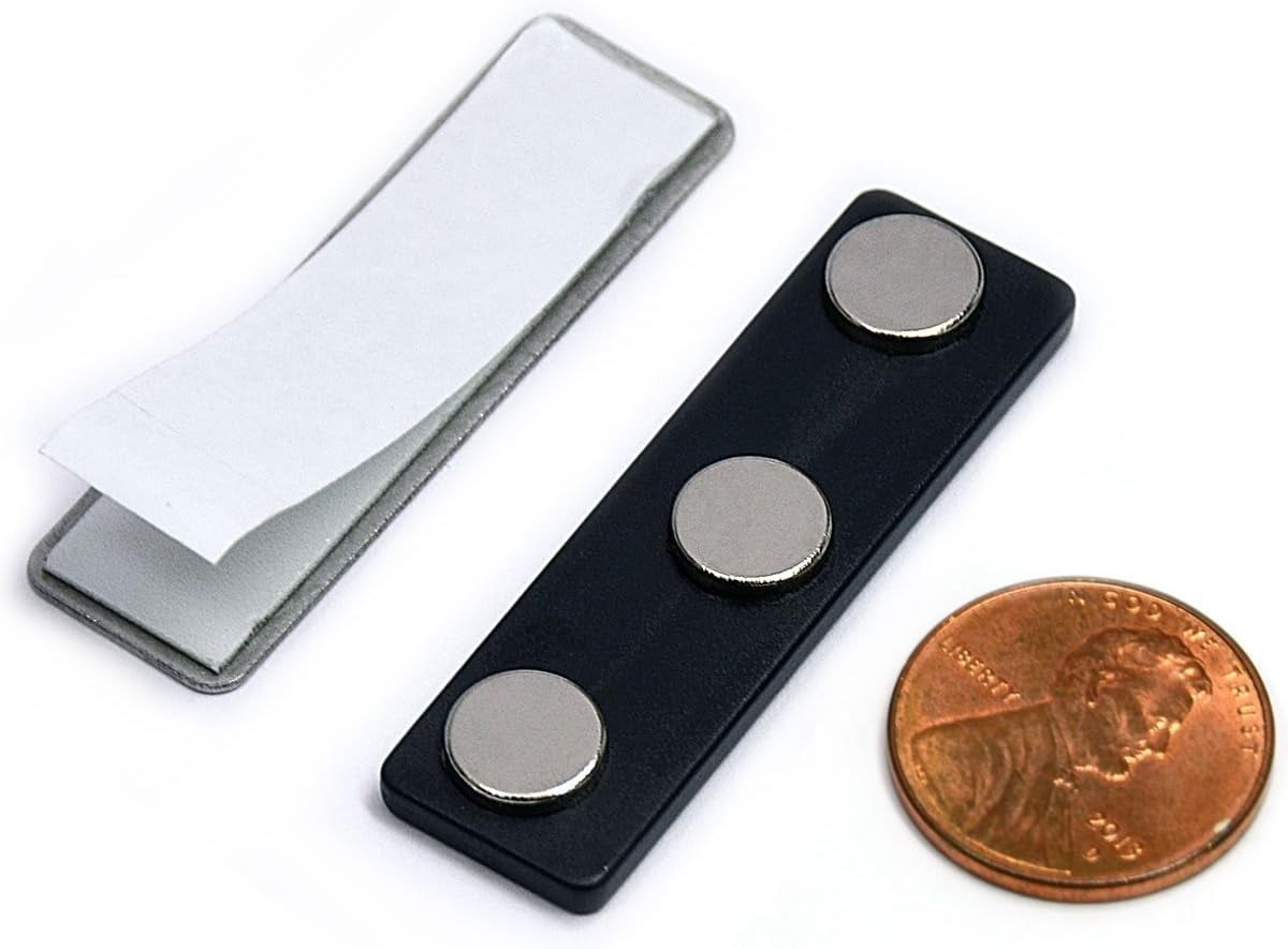 CMS Magnetics Name Badge Magnets - 100 Sets of Magnetic Name Tag Attachments for Badge Makers or ...