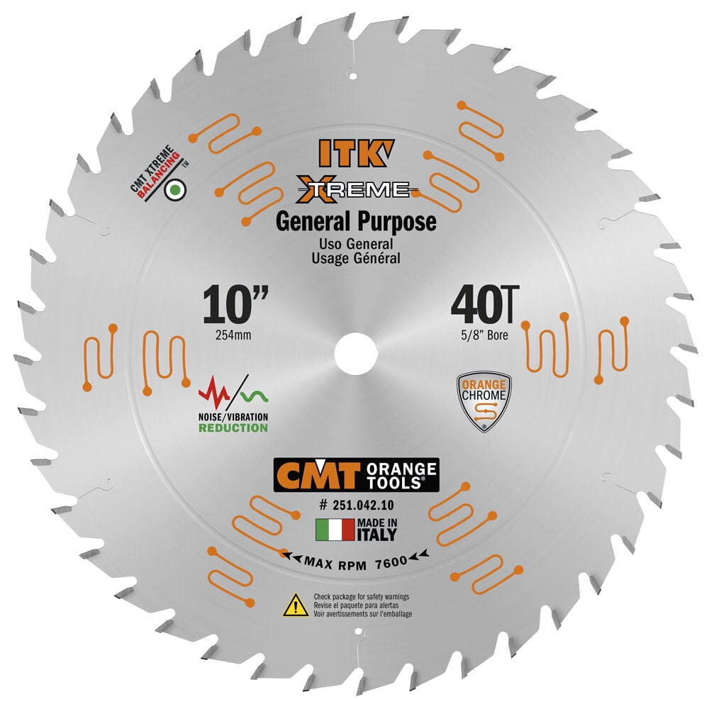CMT 251.042.10 ITK XTreme General Purpose Saw Blade, 10-Inch x 40 Teeth ...