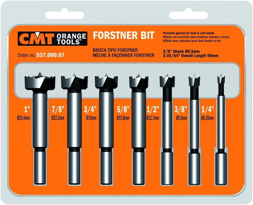 Cmt 537 000 07 7 Piece Forstner Bit Set 1 4 3 8 1 2 5 8 3 4 7 8 1