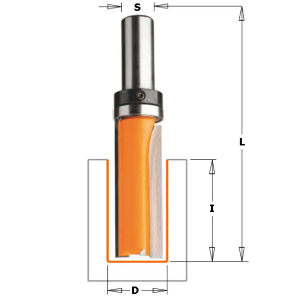 CMT 812.691.11B Pattern Bit with Bearing, 1/2-Inch Shank, 3/4-Inch ...