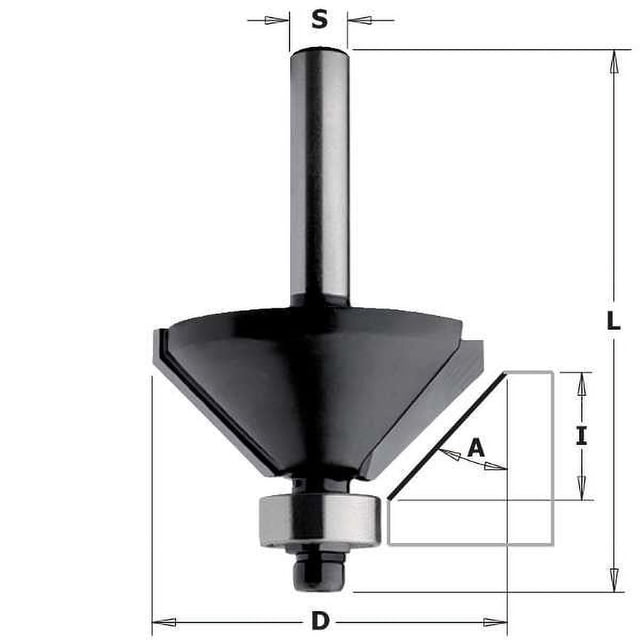 CMT, Contractor Chamfer Bit, 1-3/8-inch Diameter, 45° Cutting Angke, 1/ ...