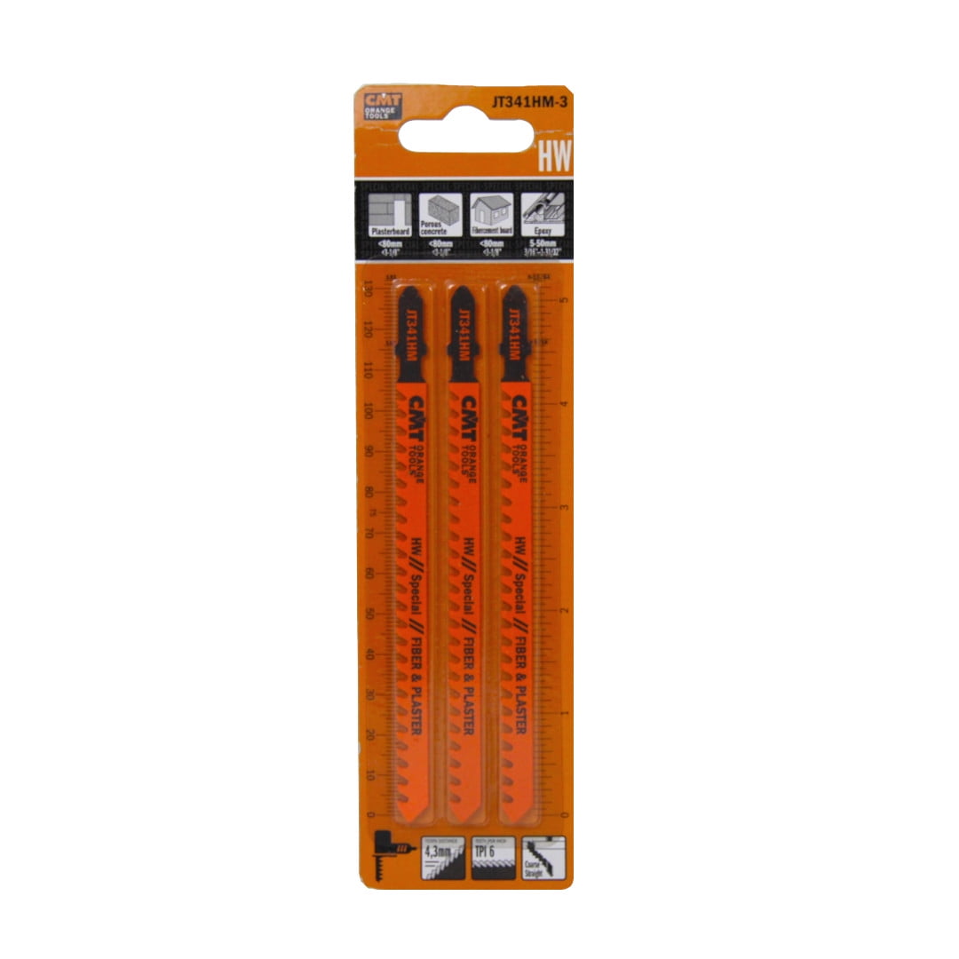 CMT Orange Tool JT341HM-3 JIG SAW BLADES FIBER & PLASTER (CARBIDE ...