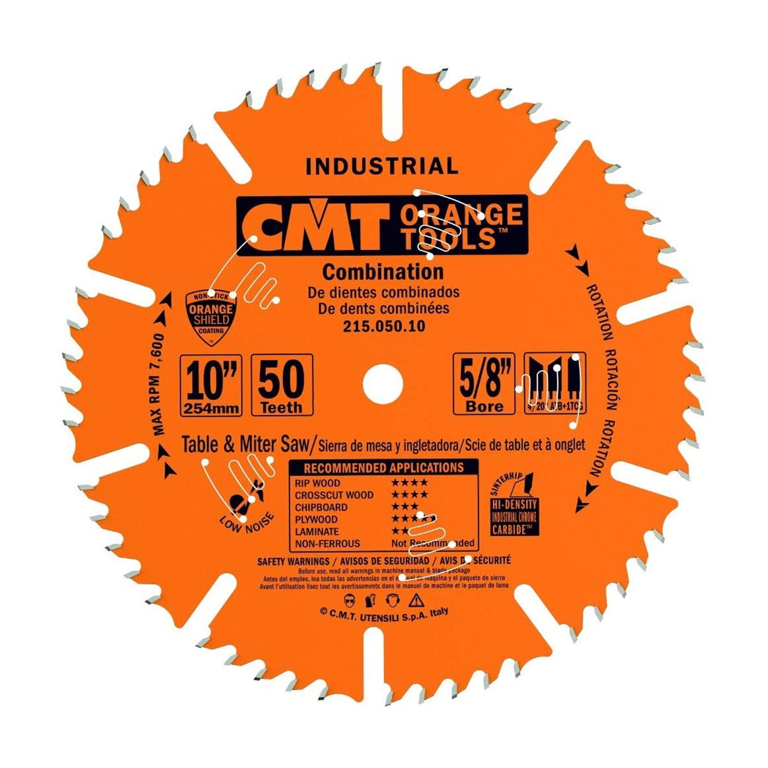 CMT USA 215.050.10 ITK Industrial 10 Inch 50 Tooth Fine Finish Saw ...