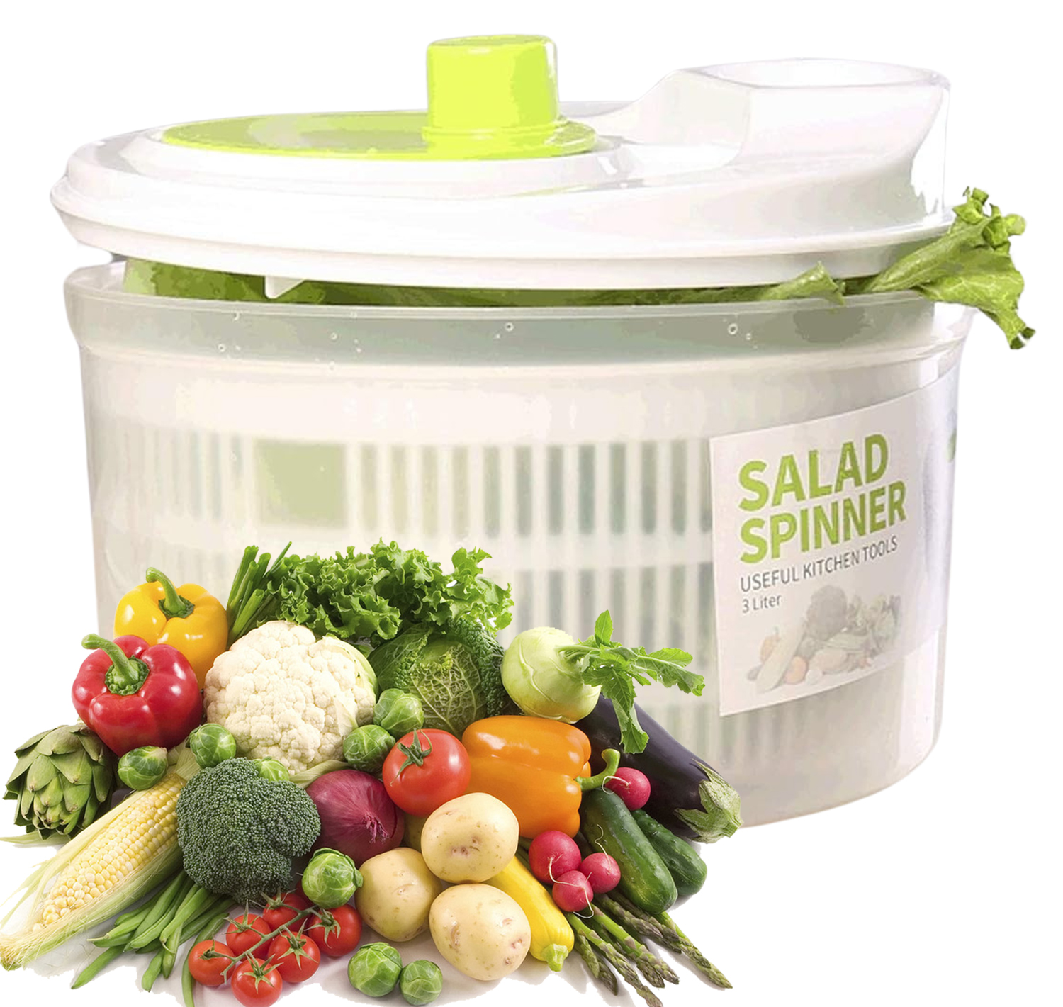 Cook Pro Plastic Salad Spinner with Locking and Straining Lid - Walmart.com