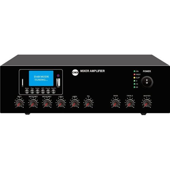 CMX Audio EA-60 Compact Mixer Amplifier, Black, USB/SD/FM/BT, Built-in ...