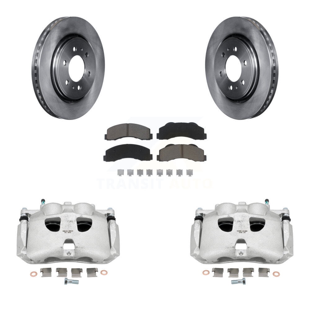 CMX Front Disc Brake Caliper Rotors and Ceramic Pads Kit for Car Ford F ...
