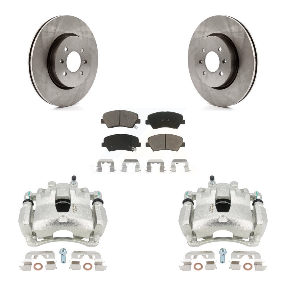 CMX Front Disc Brake Caliper Rotors and Ceramic Pads Kit for Car Kia ...