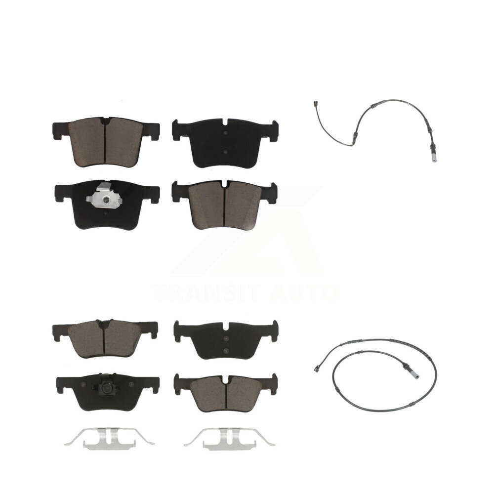 CMX Front Rear Ceramic Disc Brake Pads and Wear Sensors Kit for Car BMW ...