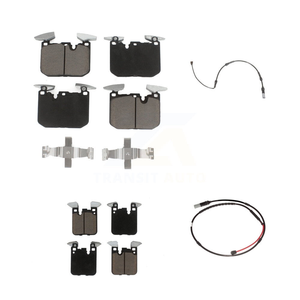 CMX Front Rear Ceramic Disc Brake Pads and Wear Sensors Kit for Car BMW ...