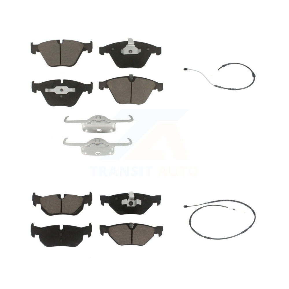 CMX Front Rear Ceramic Disc Brake Pads and Wear Sensors Kit for Car BMW ...