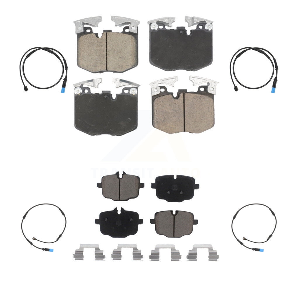 CMX Front Rear Ceramic Disc Brake Pads and Wear Sensors Kit for Car BMW ...